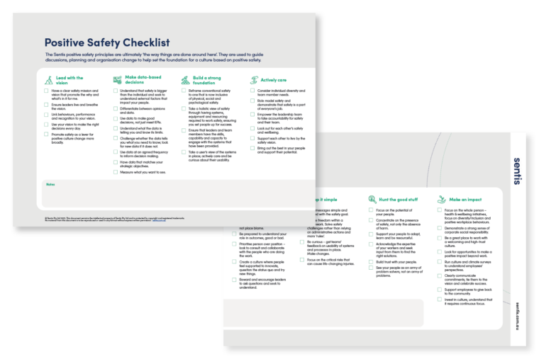 Driving a Positive Safety Culture: A Checklist for Leaders - Sentis