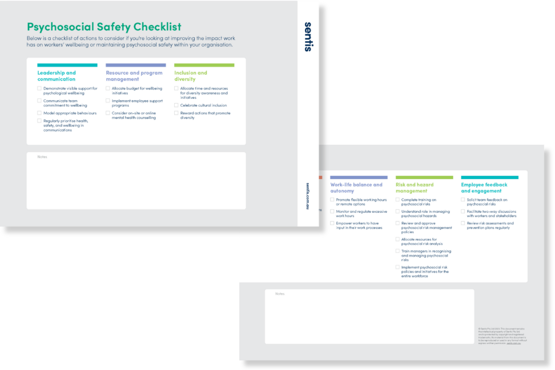 Psychosocial Safety Checklist - Sentis