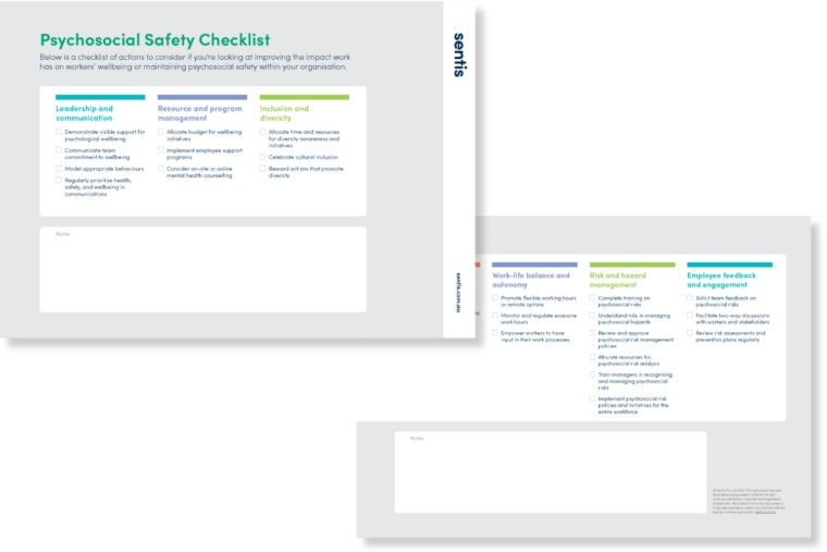 Psychosocial Safety Checklist - Sentis